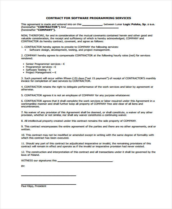 11+ Project Contract Templates - Word, PDF, Google Docs, Pages