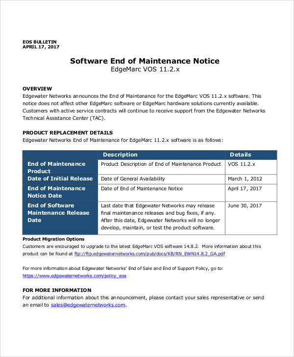 11+ Maintenance Notice Templates - Free Sample, Example Format Download