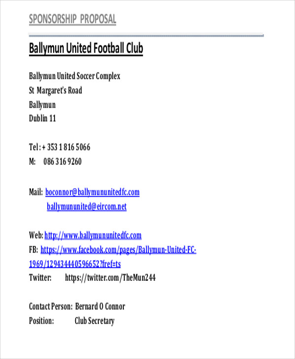 14+ Sports Sponsorship Proposal Templates - Word, PDF, Google Docs ...