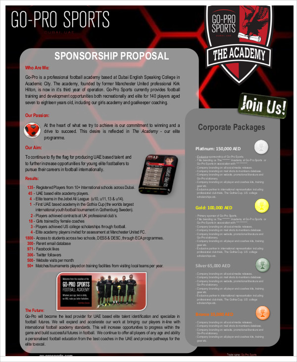 14+ Sports Sponsorship Proposal Templates - Word, PDF, Google Docs ...