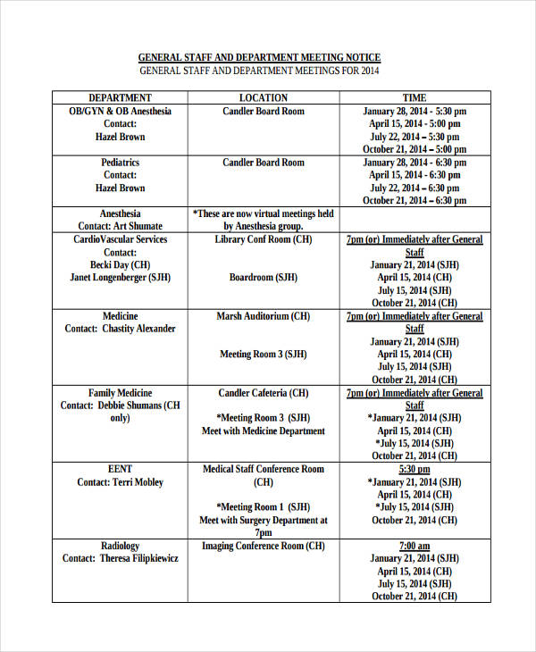 19+ Meeting Notice Templates - PDF, Google Docs, MS Word, Apple Pages