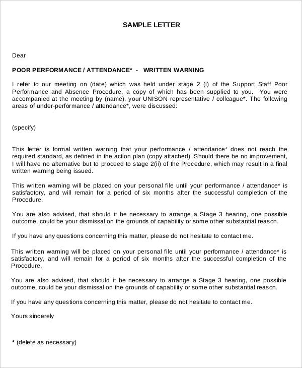 30+ Warning Letter Templates