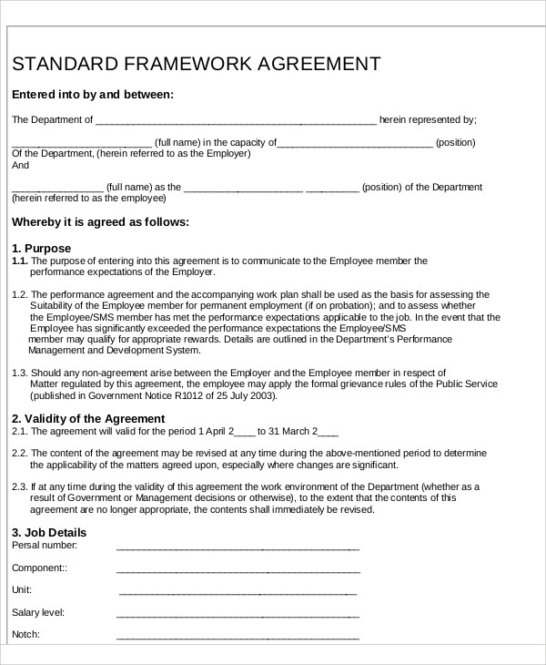 9+ Framework Agreement Templates - Free Sample, Example Format Download
