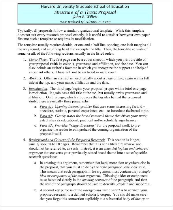 10+ Thesis Proposal Templates - Free Samples, Examples Format Download