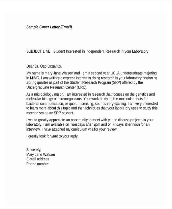 Email Cover Letters 10 Free Word PDF Format Download