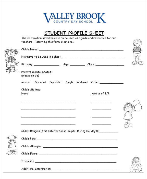 11 Student Sheet Templates