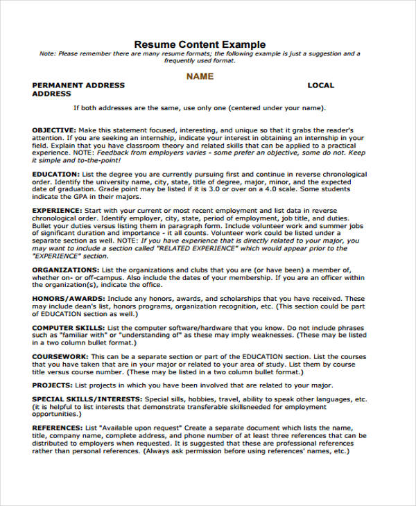 7+ Summer Job Resume Templates - Free Samples, Examples Format Download