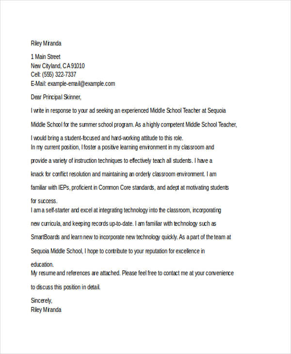 Summer Job Cover Letter - 9+ Free Word, PDF Format Download