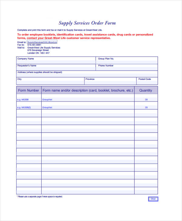 21 Free Order Templates