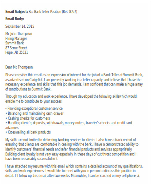 Banking Cover Letter - 15+ Free Word, PDF Format Download