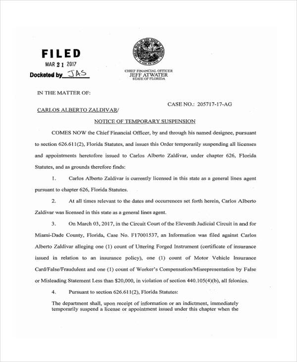 7+ Notice of Suspension Templates - Free Sample, Example Format Download