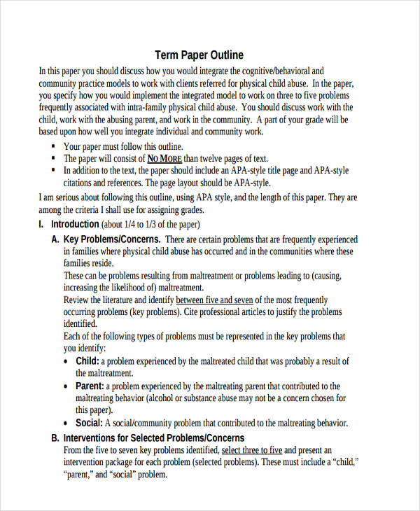  Outline For Term Paper How To Write An Outline For A Term Paper 
