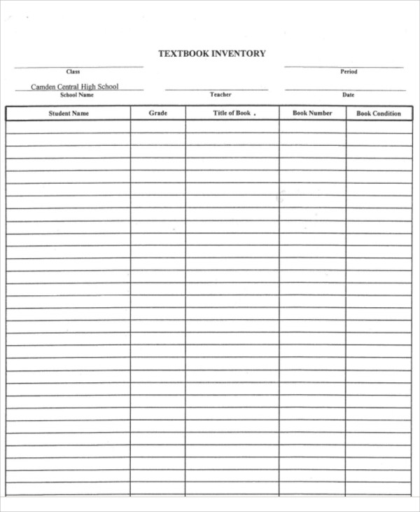 6+ Book Inventory Templates - Sample, Example