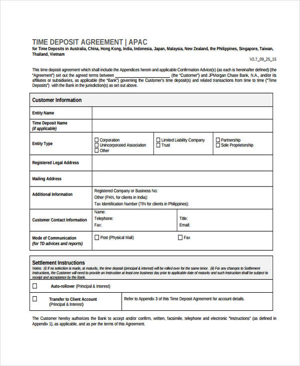 12+ Deposit Agreement Templates - PDF, Word