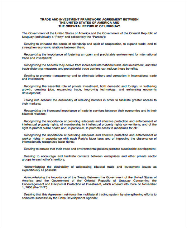 Framework Agreement Template - 11+ Free PDF, Word Format Download