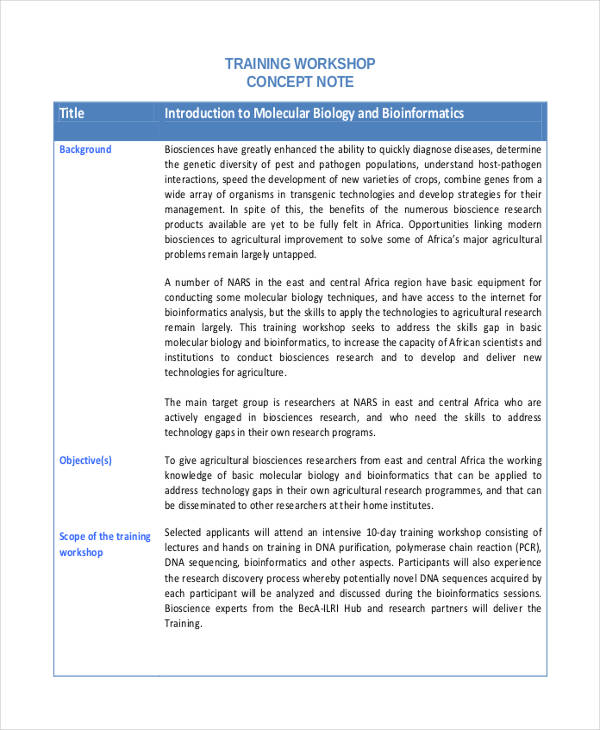 Concept Note Templates - 11+ Free Word, PDF Format Download