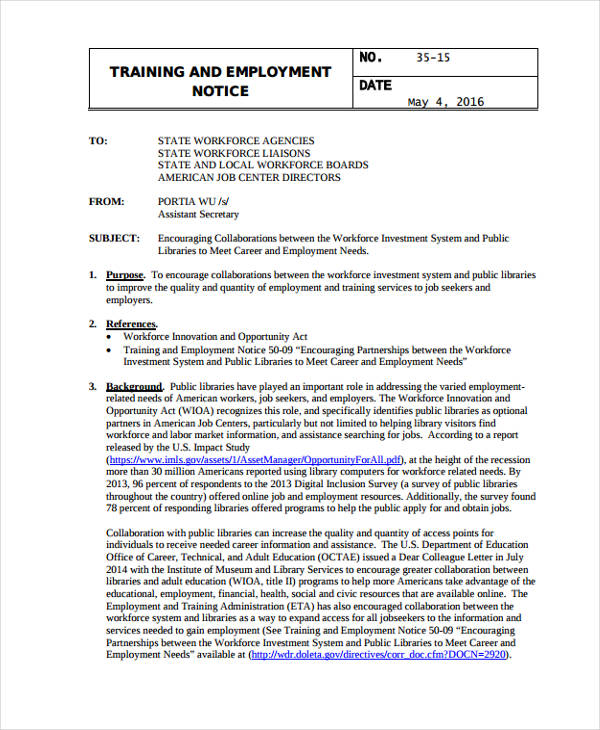 Employment Notice Templates - 4+ Free Word, PDF Format Download
