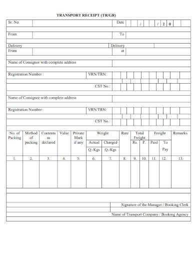17+ Transport Receipt Templates - Free Word, PDF Format Download