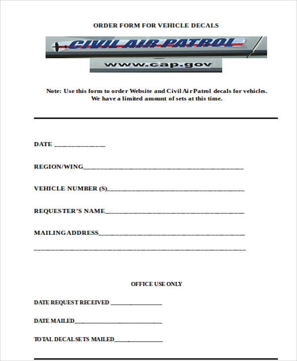 7+ Vehicle Order Templates - Word, Google Docs