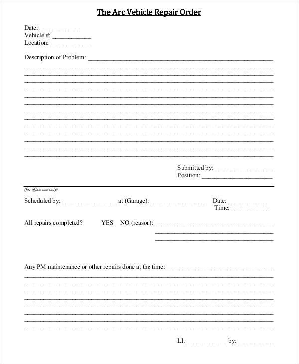 7+ Vehicle Order Templates - Word, Google Docs