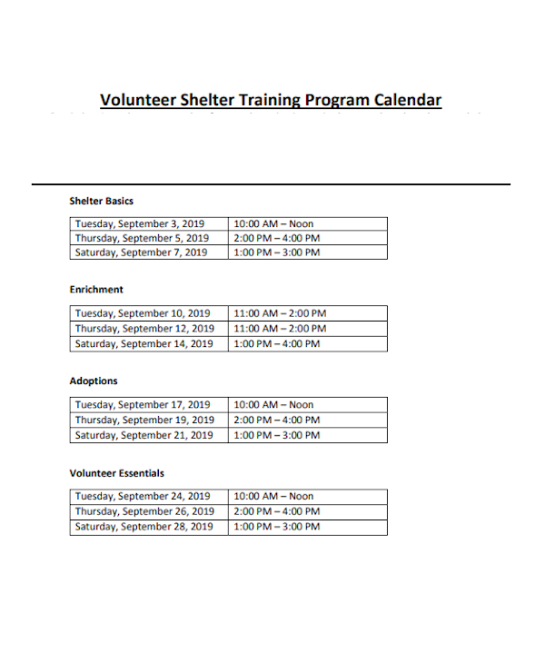 26+ Training Calendar Templates - Sample, Example Format Download