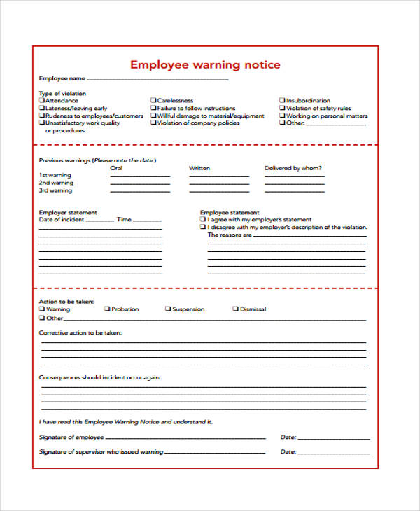 Employment Notice Templates - 4+ Free Word, PDF Format Download