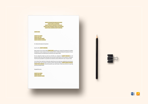 16+ Website Quotation Templates - PDF, Word, Google docs, Apple pages