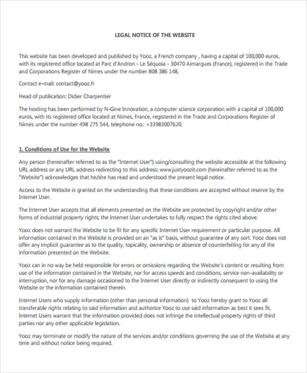 Free 15+ Legal Notice Templates in MS Word | Pages | Google Docs | PDF