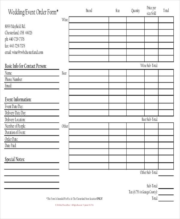 32+ Sample Order Templates - AI, PSD