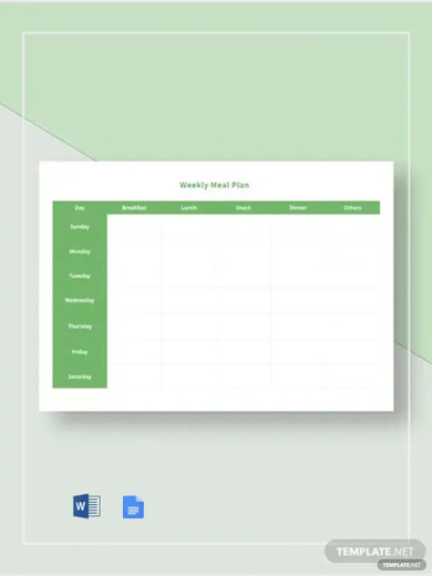 Meal Calendar Templates - 13+ Word, PDF Format Download