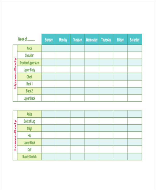 Weekly Activity Schedule Template 8 Free Sample Example Format Download