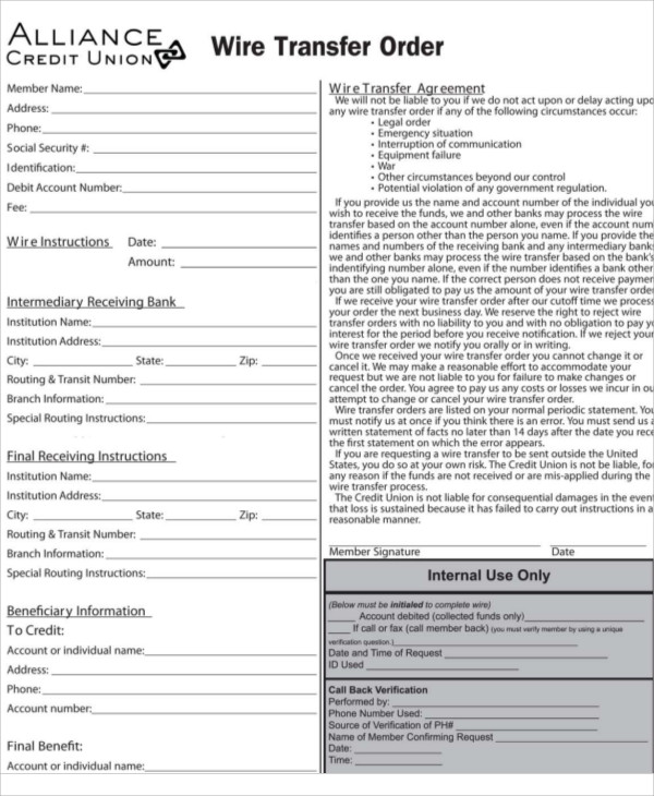 9 Transfer Order Templates - Free Sample, Example, Format Download