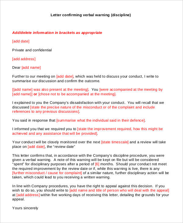 30+ Warning Letter Templates