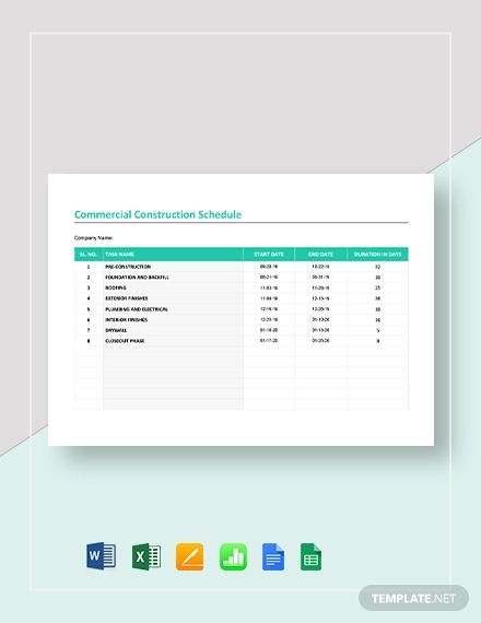 21+FREE Construction Schedule Templates - Word, PDF, Excel, Google Docs