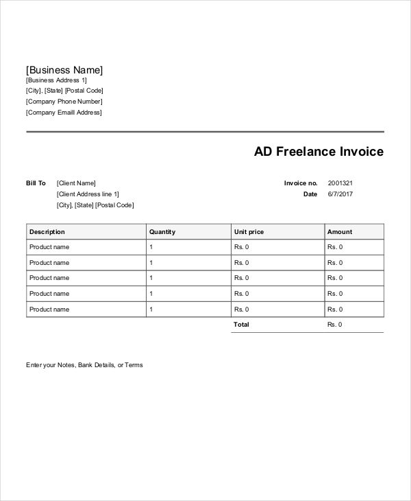 8 Advertising Invoice Templates Free Word PDF Excel Format Download