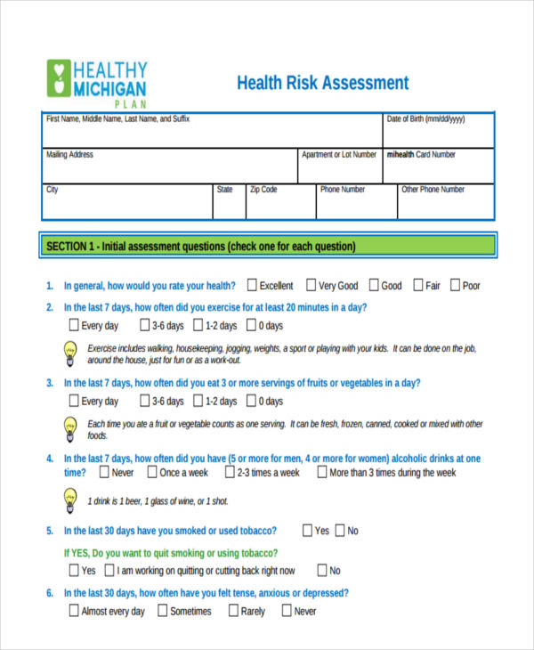 26+ Risk Assessment Form Templates
