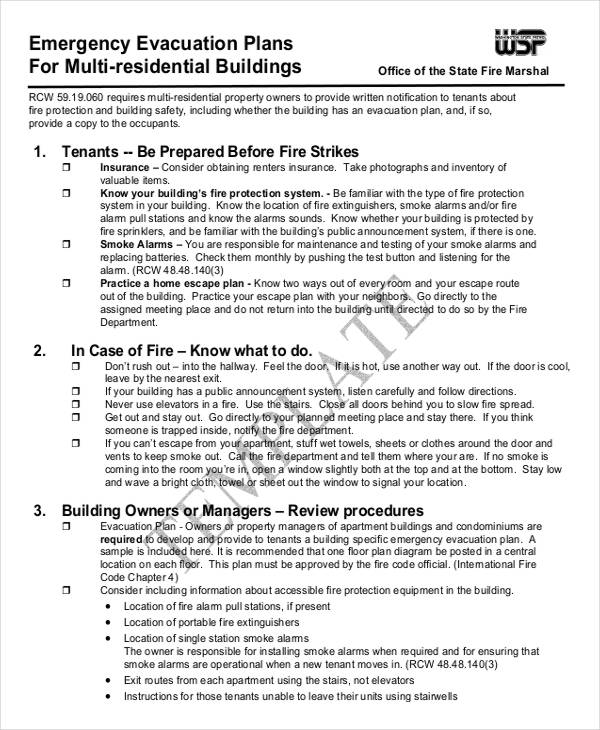 11+ Emergency Evacuation Plan Templates - Sample, Example Word, Google ...
