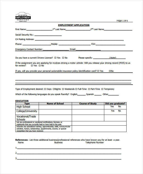 33+ Job Application Templates