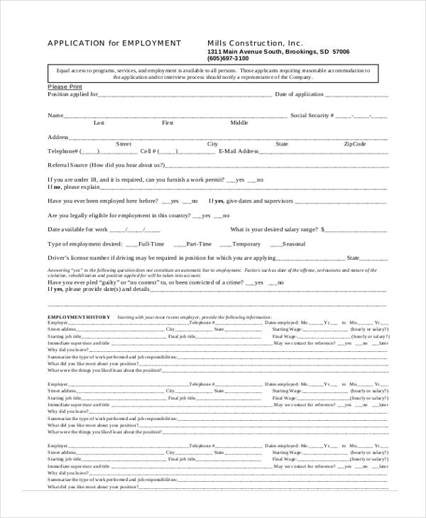 33+ Job Application Templates