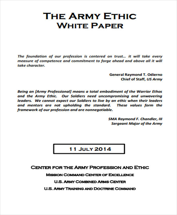 An Army White Paper The Profession Of Www informationsecuritysummit