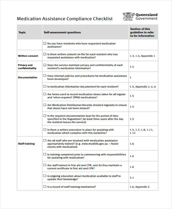 10+ Medication Checklist Templates - Free Samples, Examples Format Download