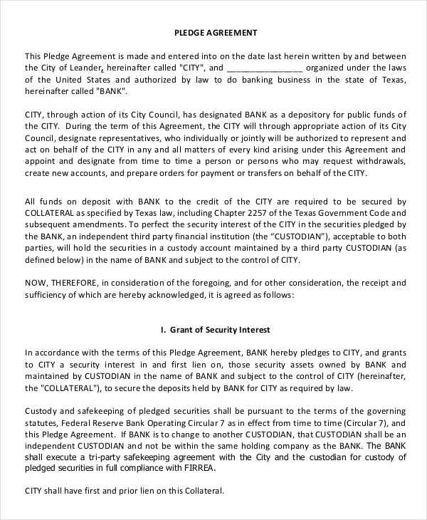 10+ Collateral Agreement Templates - Free Sample ,Example Format Download