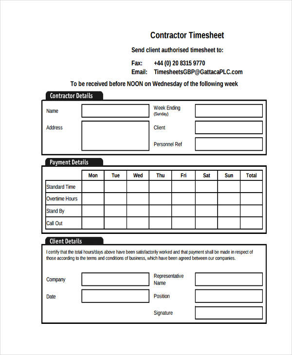 34 Free Timesheet Templates
