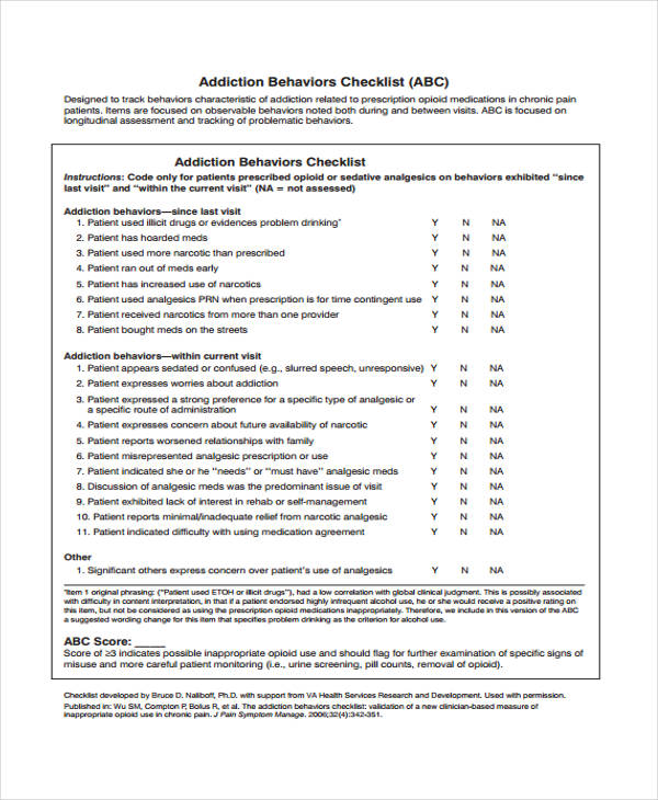 11+ Behavior Checklist Templates - Free PDF, Word Format Download