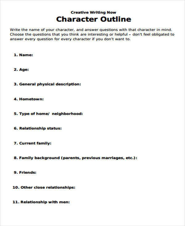 Printable Character Profile Template Printable Coloring Pages