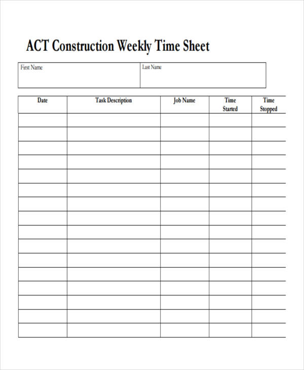 34 Free Timesheet Templates