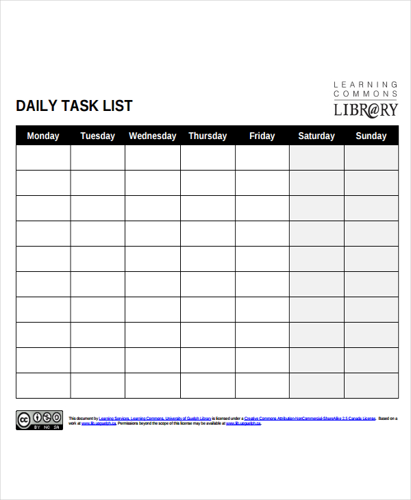 20 Free Task List Templates