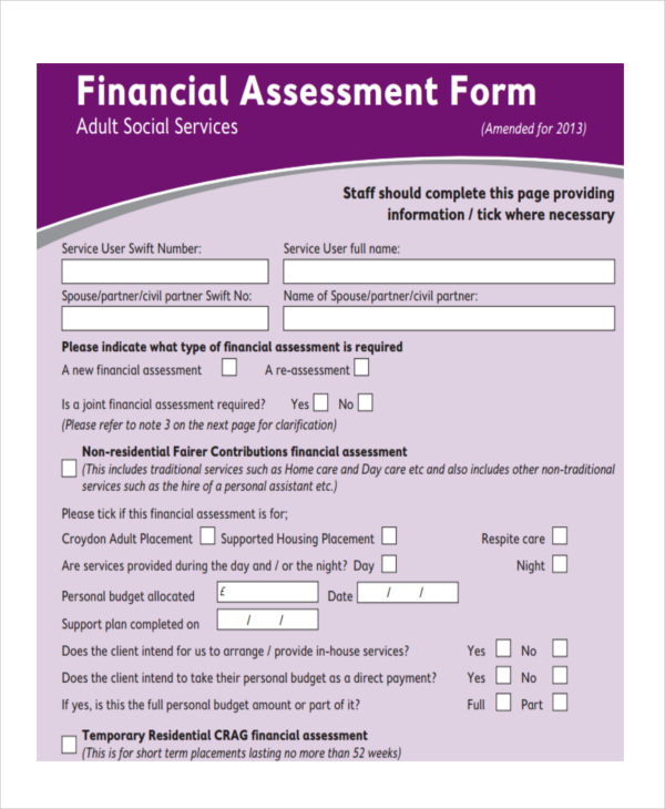 47+ Assessment Form Examples