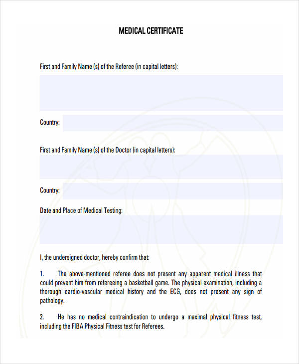 Free 48+ Medical Certificate, Templates, PDF, Word