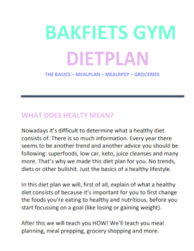 18+ Diet Plan Templates - Sample, Example Format Download